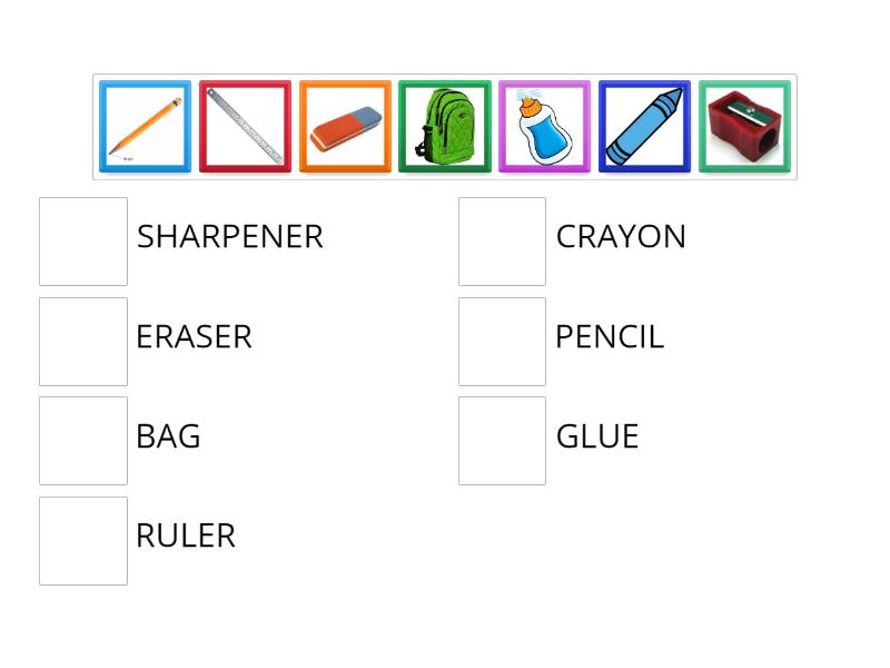 School supplies - Match up