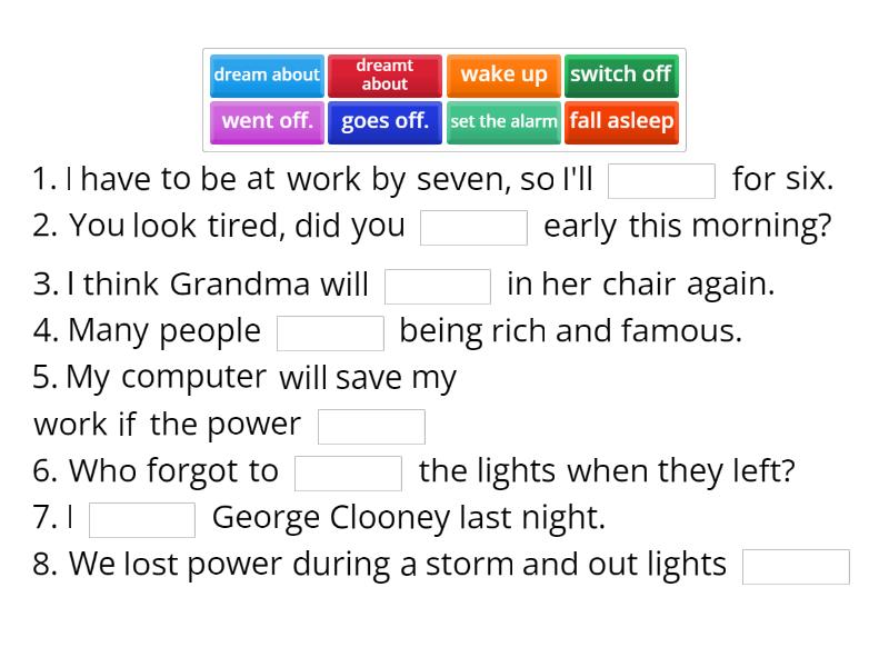 Find the right words - Complete the sentence