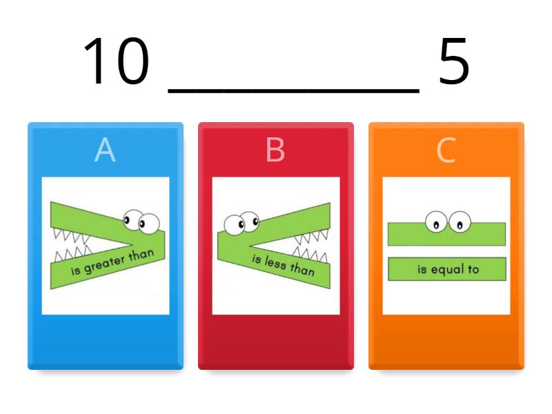 Comparing numbers- greater than, less than, equal to - Quiz
