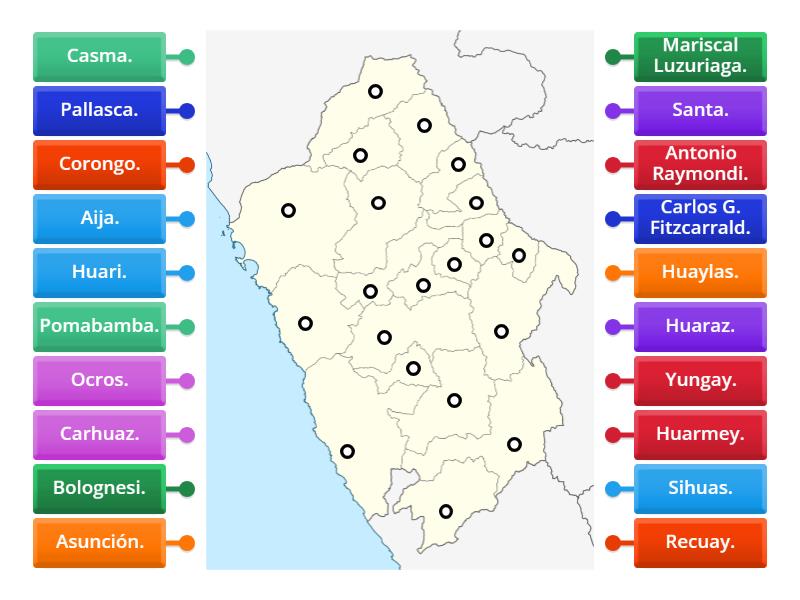 Mapa de Áncash - Labelled diagram