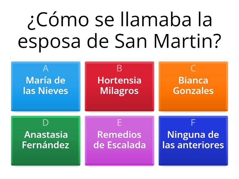 Cuestionario de San Martin. - Quiz
