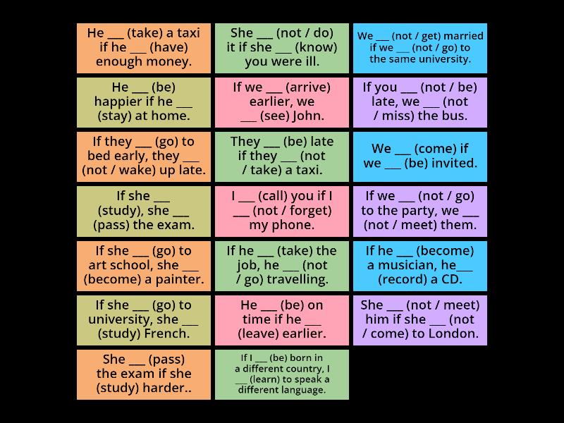 EC I2 M2 9A 3rd conditionals. Complete the sentence (guided) - Flip tiles