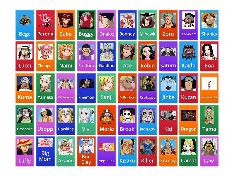 One Piece Guess Who - Flip tiles