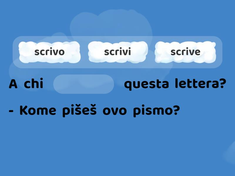 Verbi in -ere! A1 - 1 - Complete the sentence