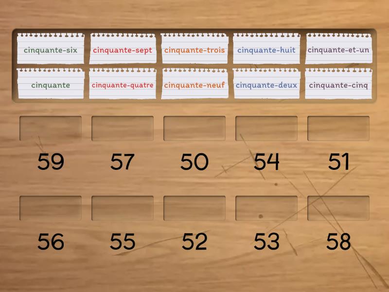 Numbers 50-59 - Match up