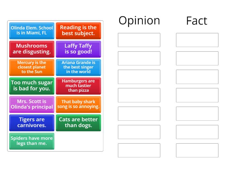 Fact or Opinion - Group sort