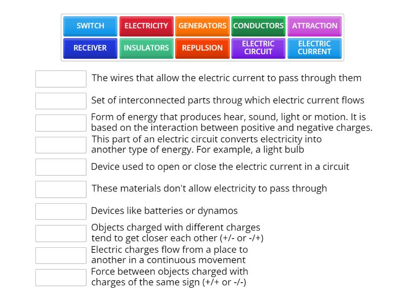 ELECTRICITY - Match up