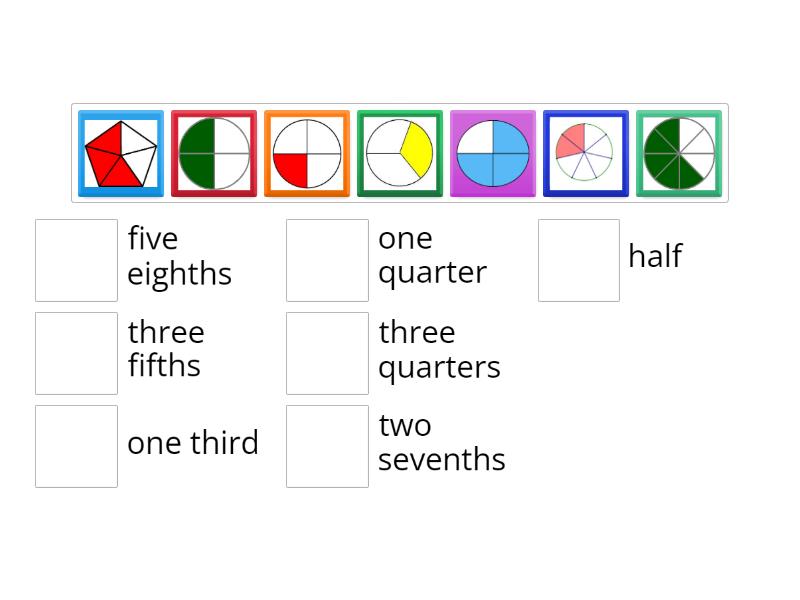 Fractions picture and words - Match up