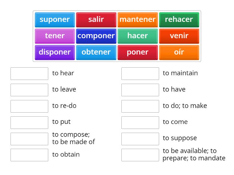 Dia 4: Verbos Yo-Go - Match up