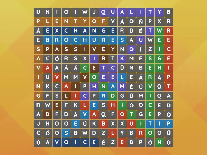 Unit 9 - Wordsearch