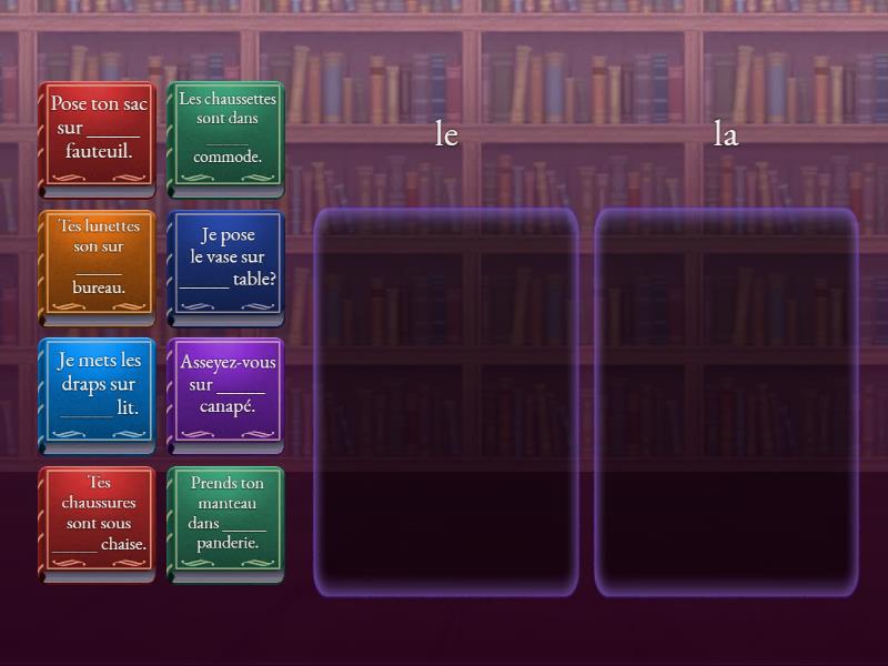 Les meubles de la maison - Group sort