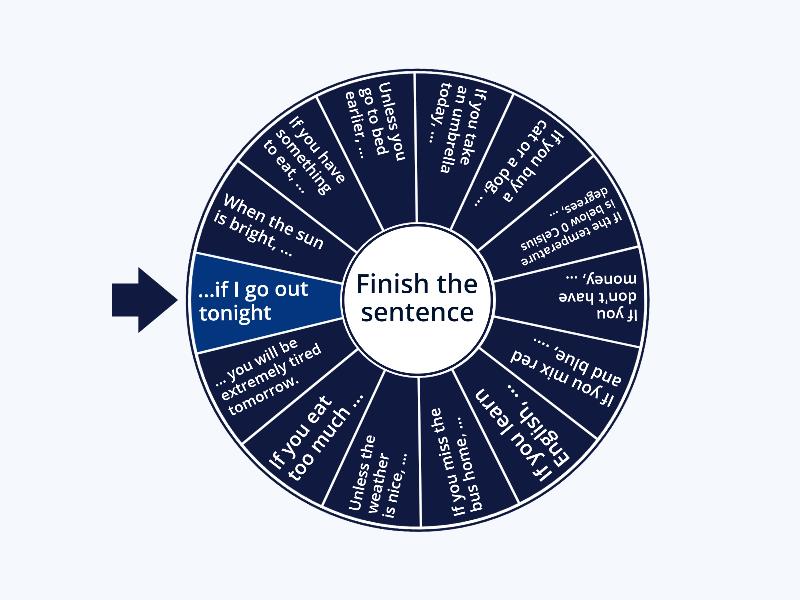zero, first conditional - Spin the wheel