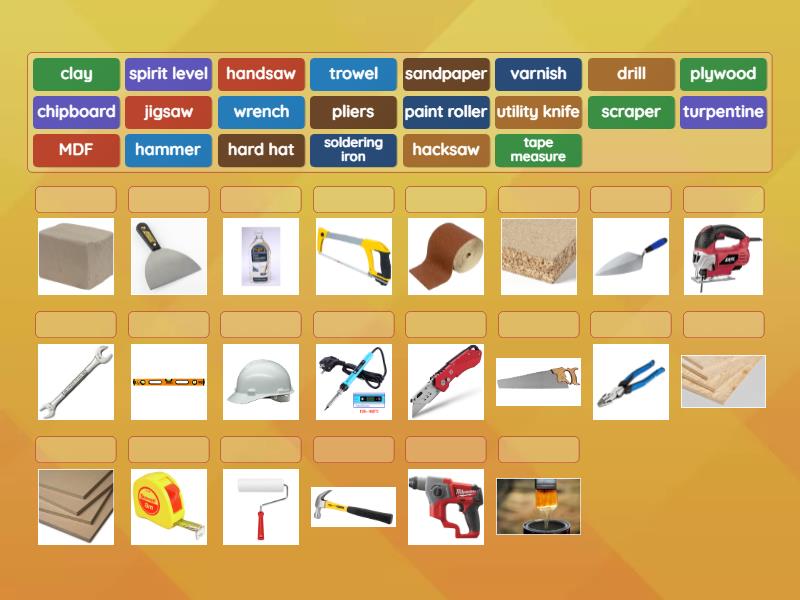 Tools and materials - Match up