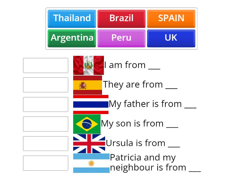 EXERCISE COUNTRY - Match up