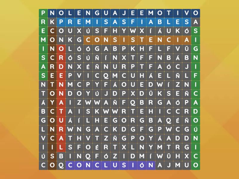 Reglas básicas para construir un argumento corto - Wordsearch