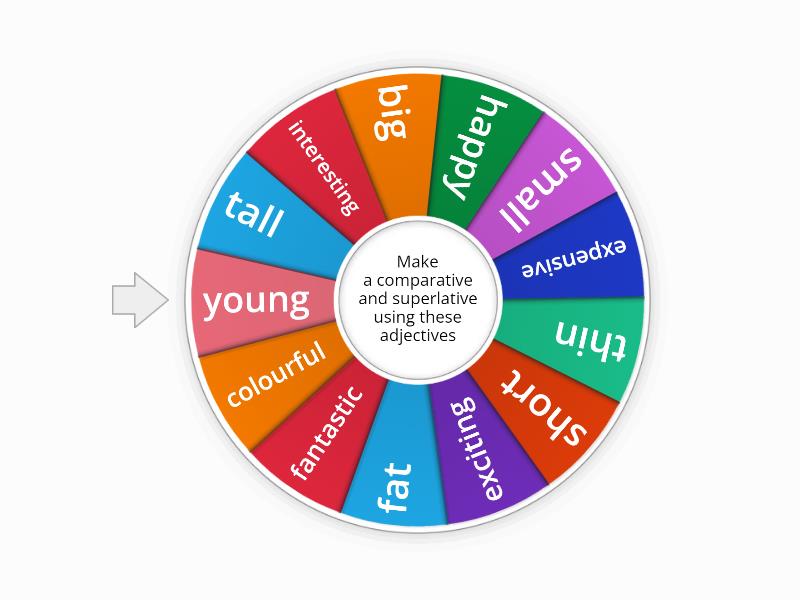 Comparative and superlative adjectives - Spin the wheel