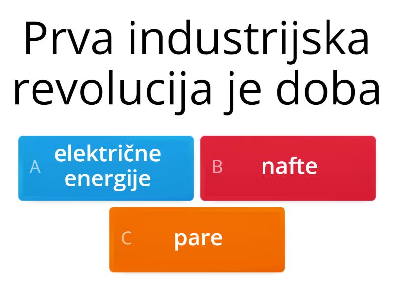 Prva I druga industrijska revolucija (POVIJEST PONAVLJANJE) - Cuestionario