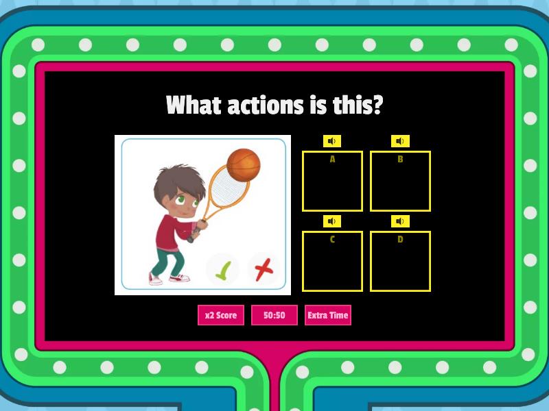 Unit 2 "Sports" action verbs - Gameshow quiz