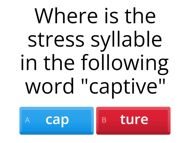 Stress syllables - Cuestionario