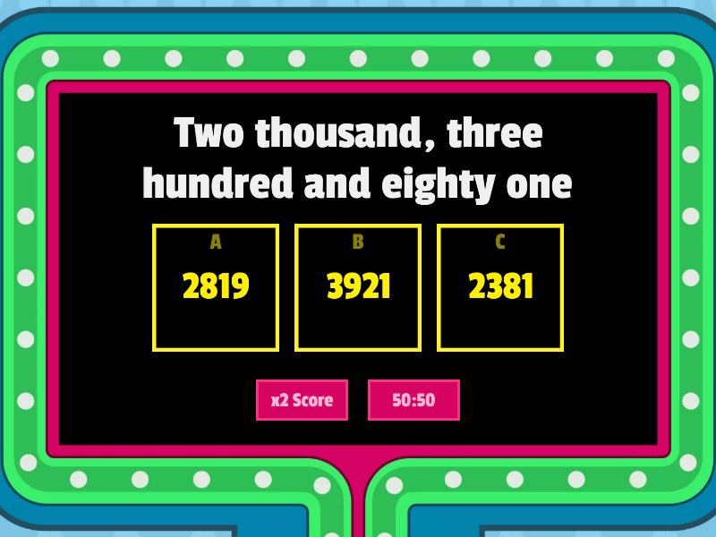 Numbers - Gameshow quiz