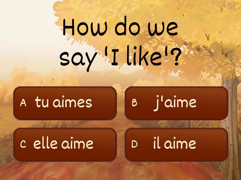 Aimer et ne pas aimer - quick warm up - Quiz