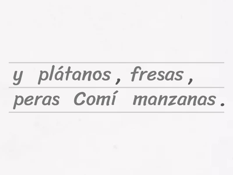 palabras con coma - Sexto - Reordenar