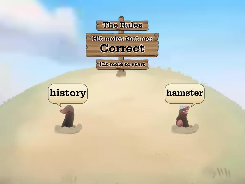 Moles School subjects - Whack-a-mole