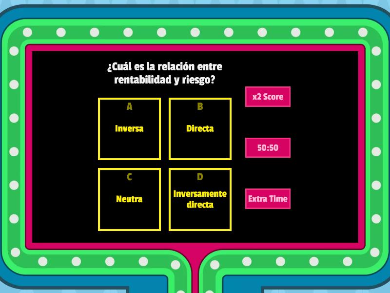Inversion y riesgo - Gameshow quiz