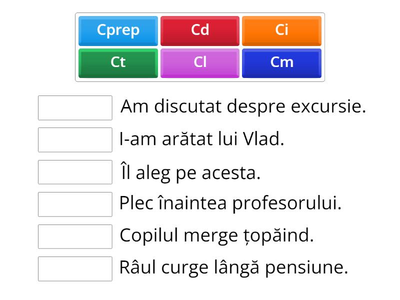 Complementul clasa a VI-a - Match up