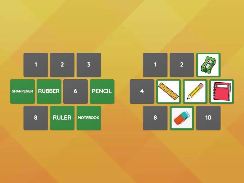 School objects 2nd memory game - Parejas