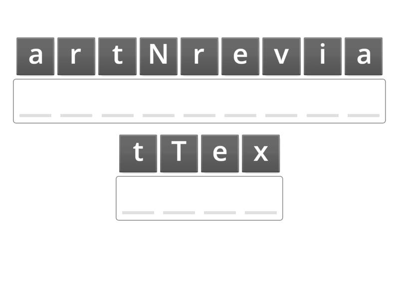 Text types - Anagram