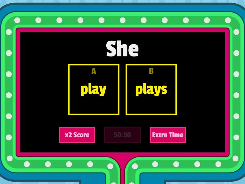 Present Simple Affirmative - Gameshow quiz