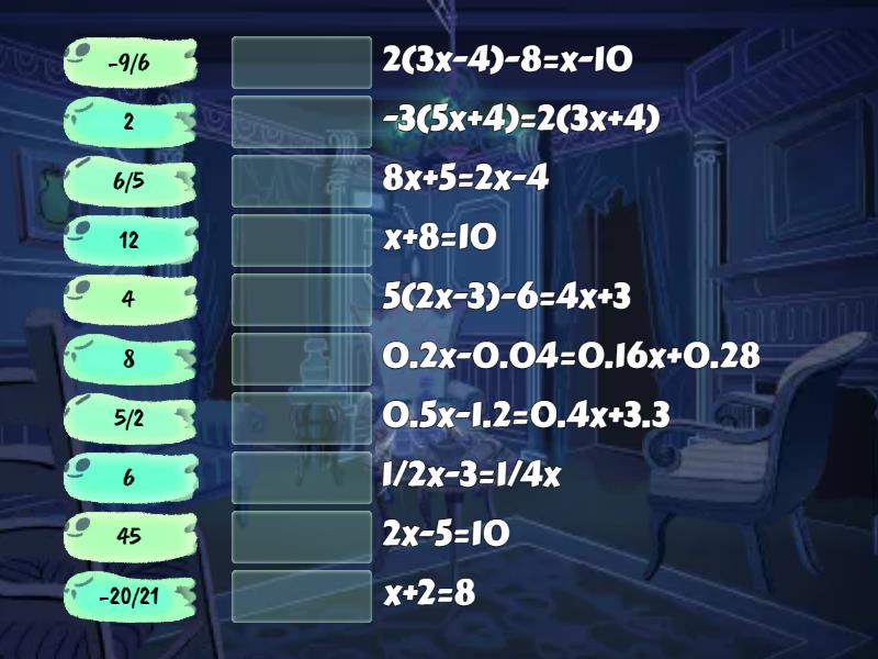 Ecuaciones De Primer Grado Match Up