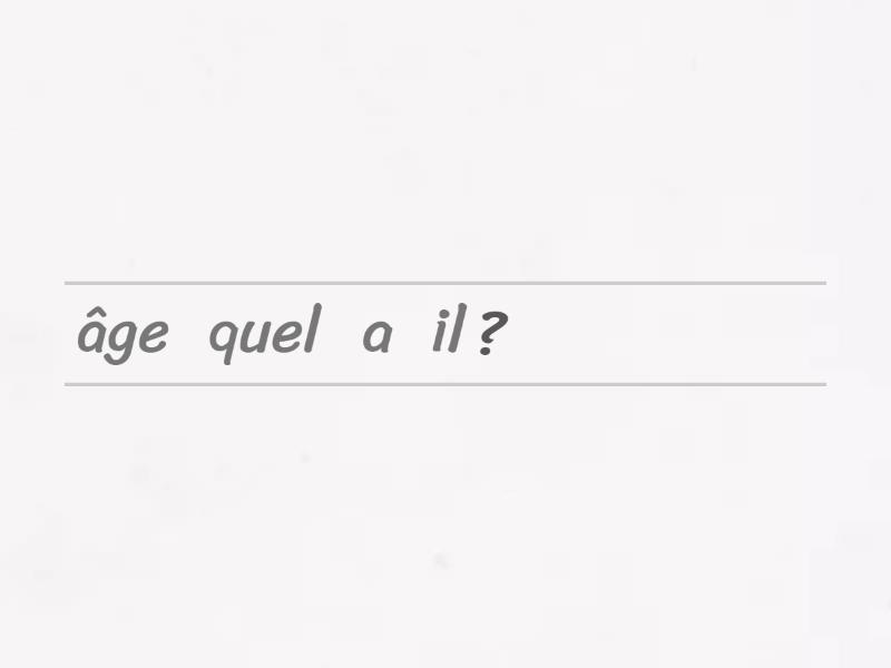 QUESTIONS: Qui/ quand / est-ce que / qu'est-ce que / où / pourquoi ...