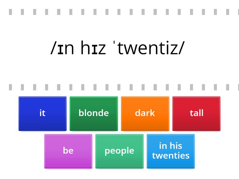 Unit 2: Describing people vocabulary - Find the match