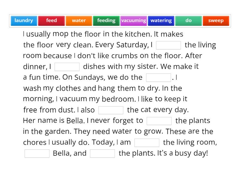 chores - Complete the sentence