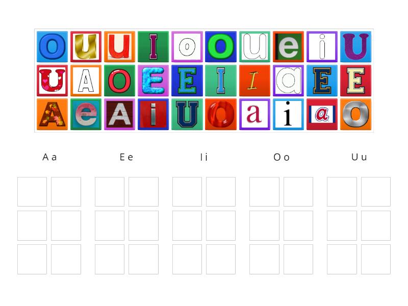 Vowels A E I O U - Group sort