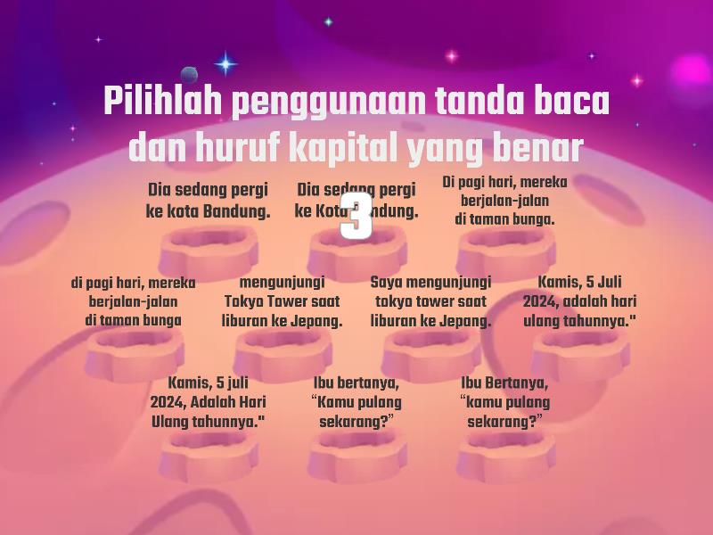 Penggunaan tanda baca dan huruf kapital yang benar - Whack-a-mole