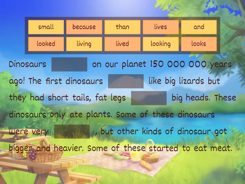 Dinosaurs - Complete the sentence