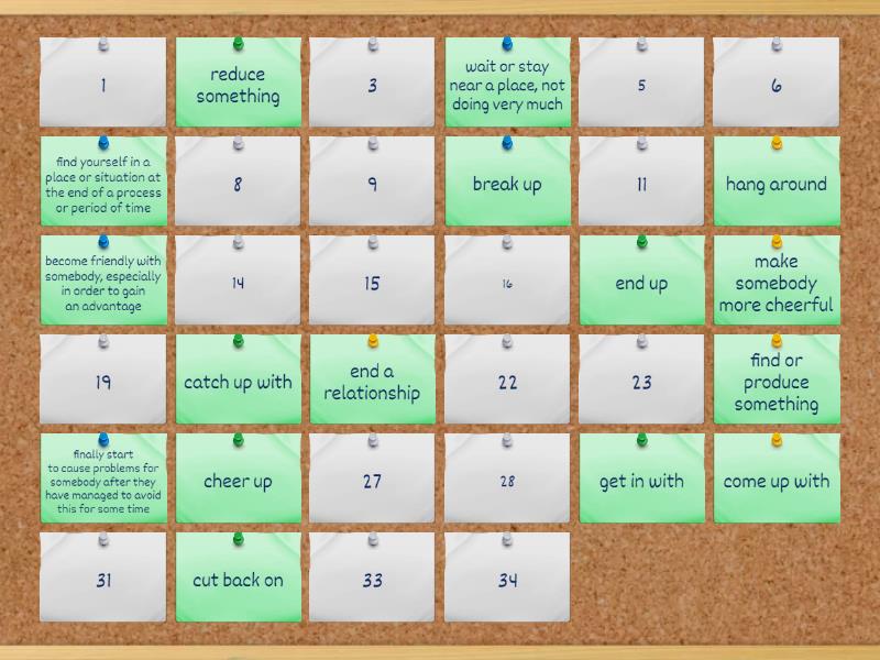 U1 - Phrasal verbs - Matching pairs