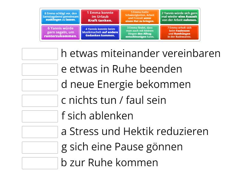 Was bedeuten die unterstrichenen Worter in c? Ordnen Sie in c zu ... Was bedeuten die unterstrichenen Worter in c? Ordnen Sie in c zu ...