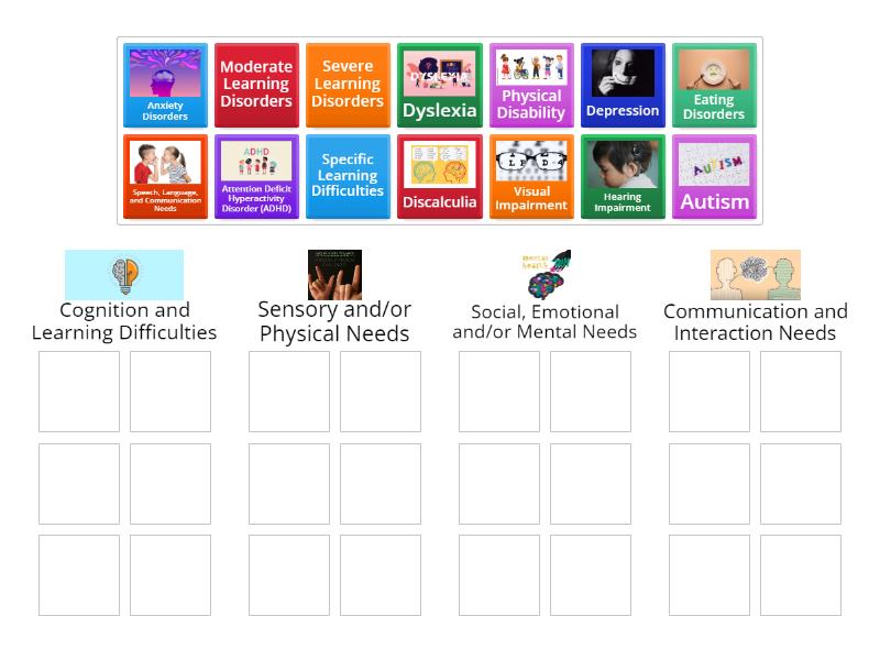 Inclusive Education: Difficulties, Disabilities, and Needs - Group sort