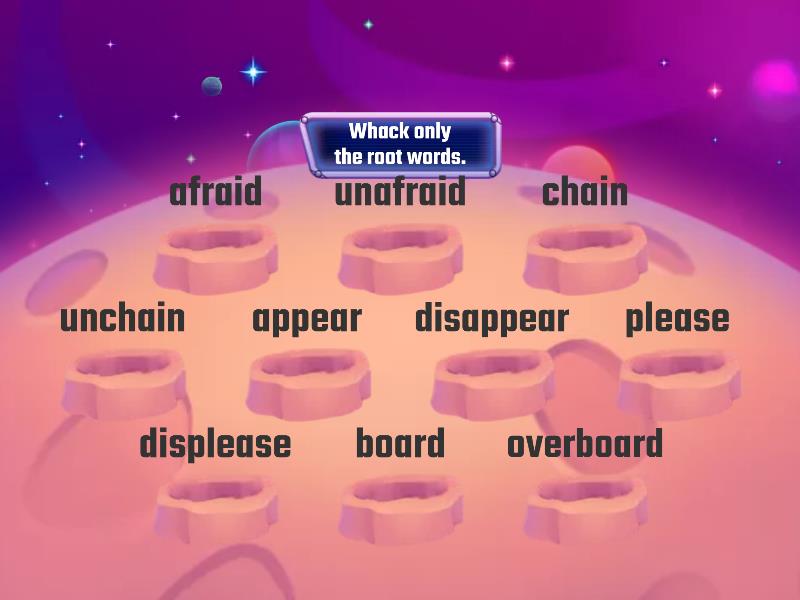 Vowel Team Words with Prefixes - Whack-a-mole
