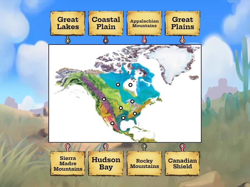 Geography Map of North America - Labelled diagram