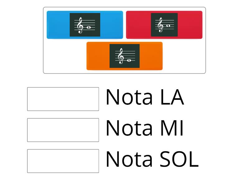 Note muzicale: sol, mi și la - Match up