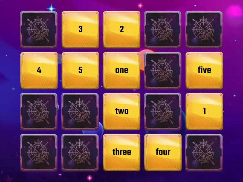 Number words memory game 1-10 - Matching pairs