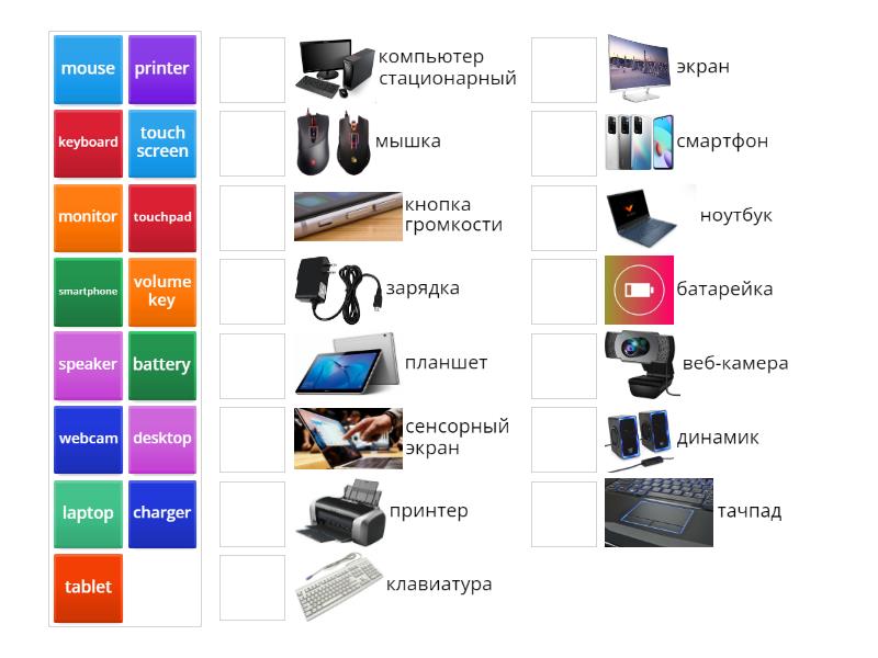 GTW A1 Unit 5 Computer and mobile devices - Match up