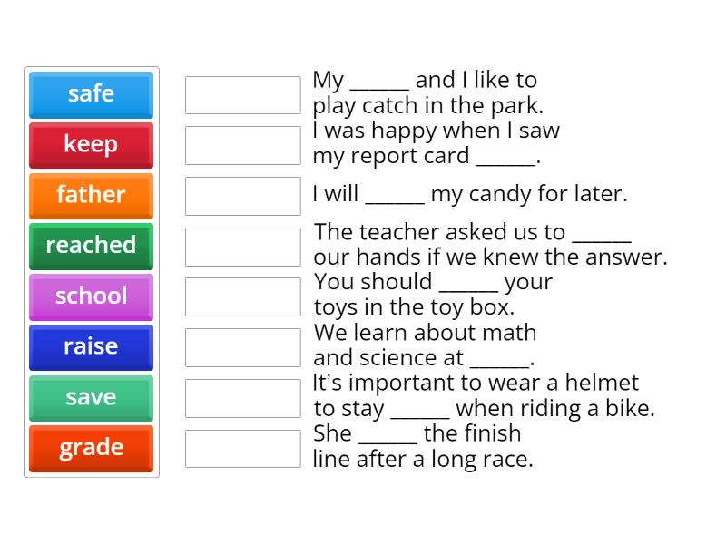 Spelling Words Grade 3: Week 3Part 1 - Match up
