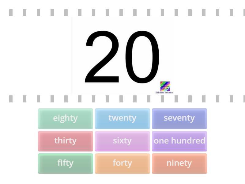 of Numbers from 20 to 100. Marching. - Find the match