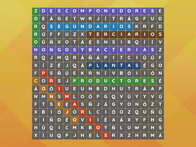 ecosistema - Sopa de letras